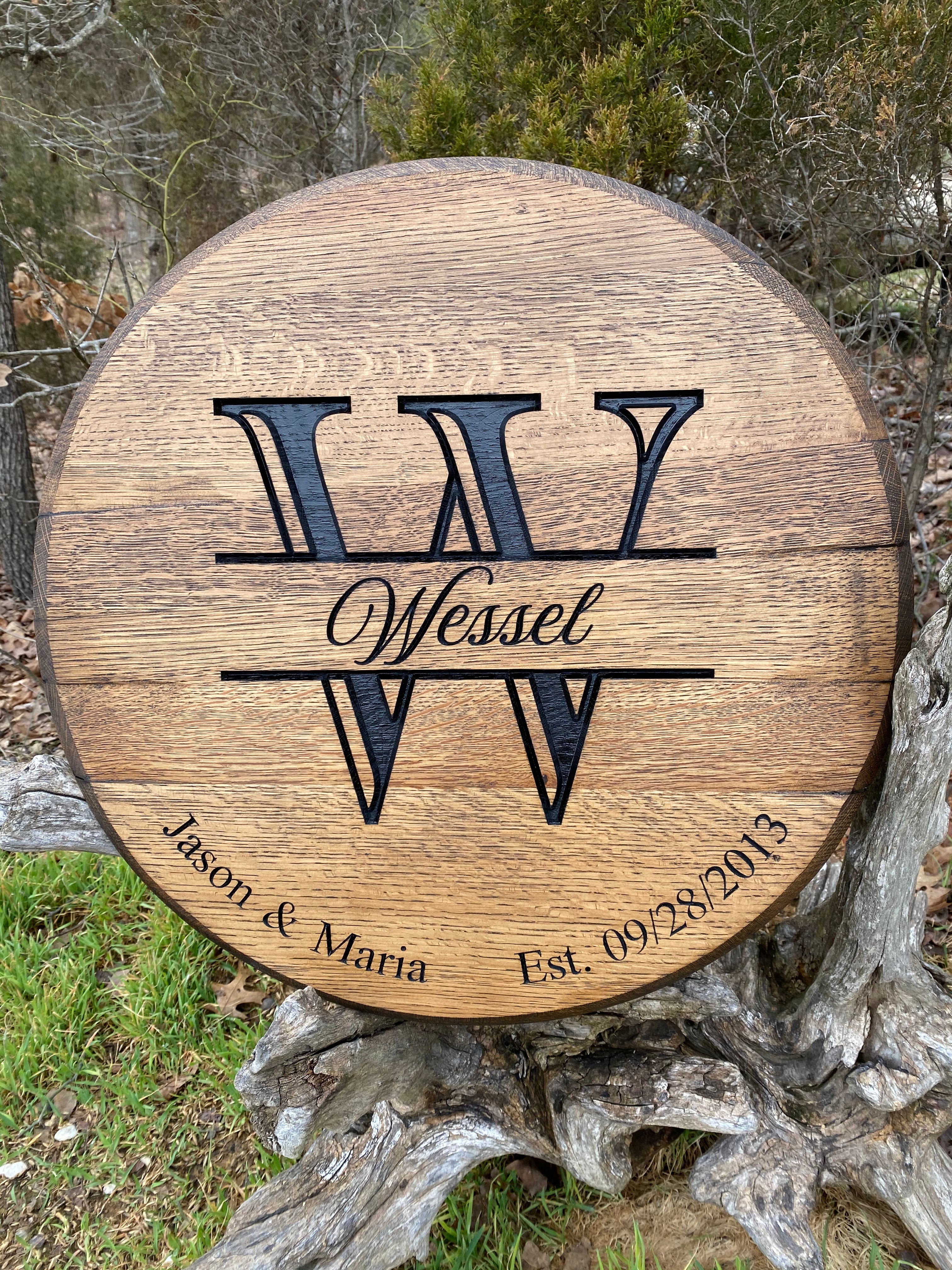Wall Decor - Split Letter Monogram | Zellers Woodworks